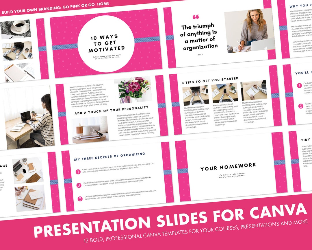 Presentation Slide Templates for Canva - Etsy