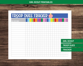 Girl Scout Attendance Sheet With Dues Column Tracker Printable - Etsy