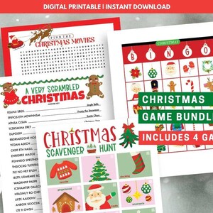 Christmas Games - 4 Game Printable Bundle - Etsy