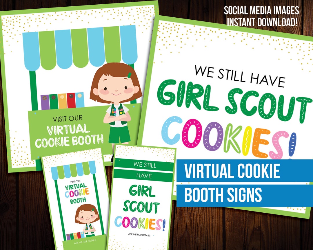 Girl Scout Virtual Cookie Booth Signs for Social Media - Etsy