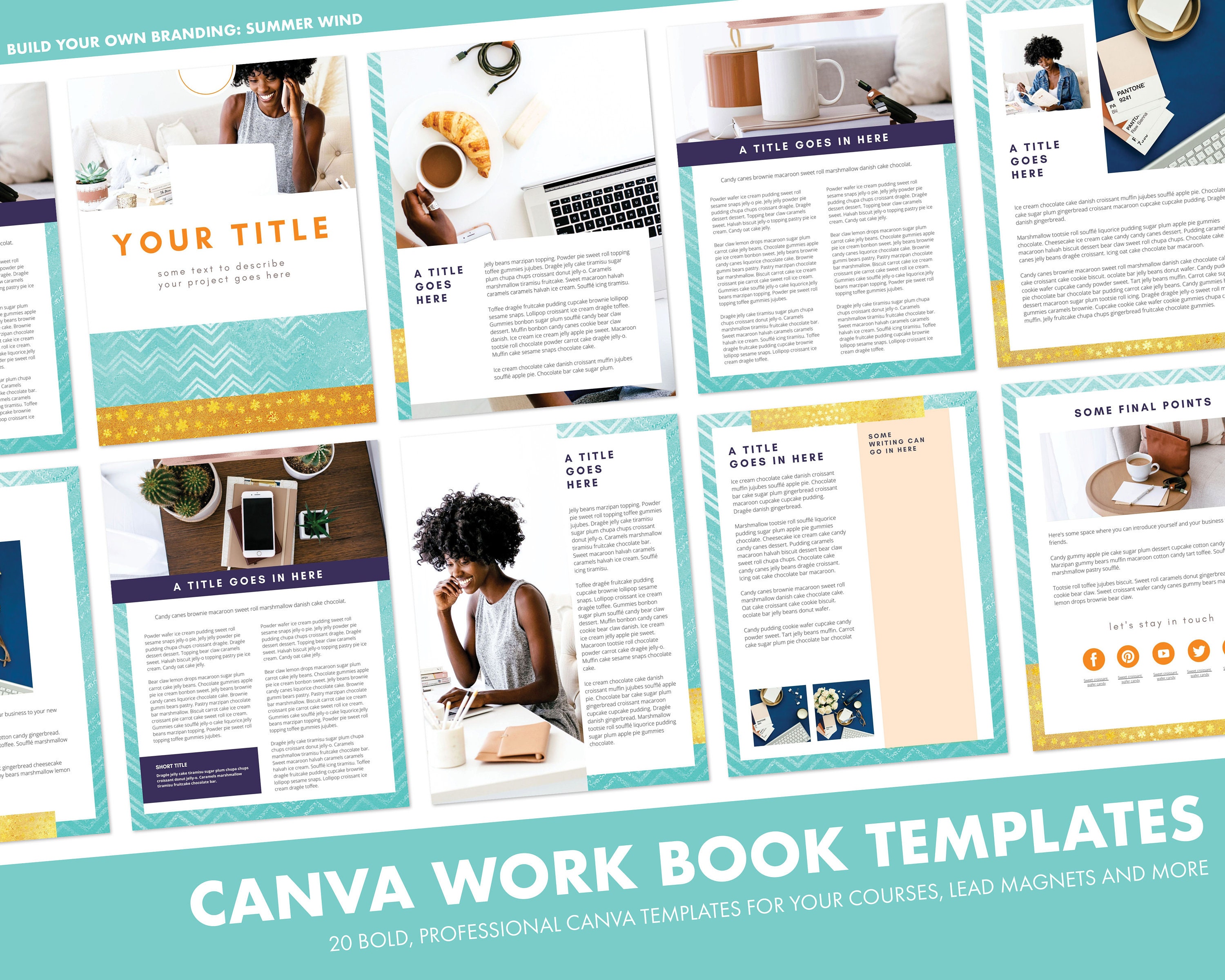 Workbook Template for Canva 20 Page Designs - Etsy