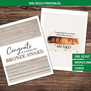 Scout Bronze Award Cards - Etsy