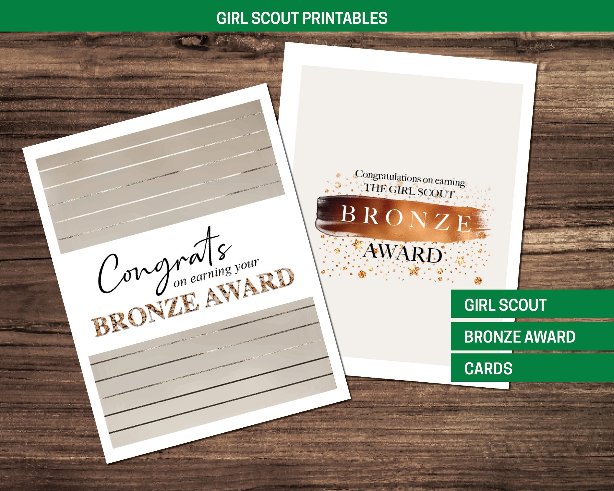 Scout Bronze Award Cards - Etsy