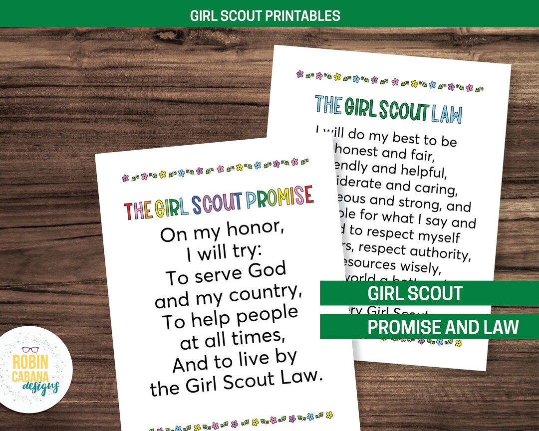 Girl Scout Promise and Law Printables - Etsy Canada