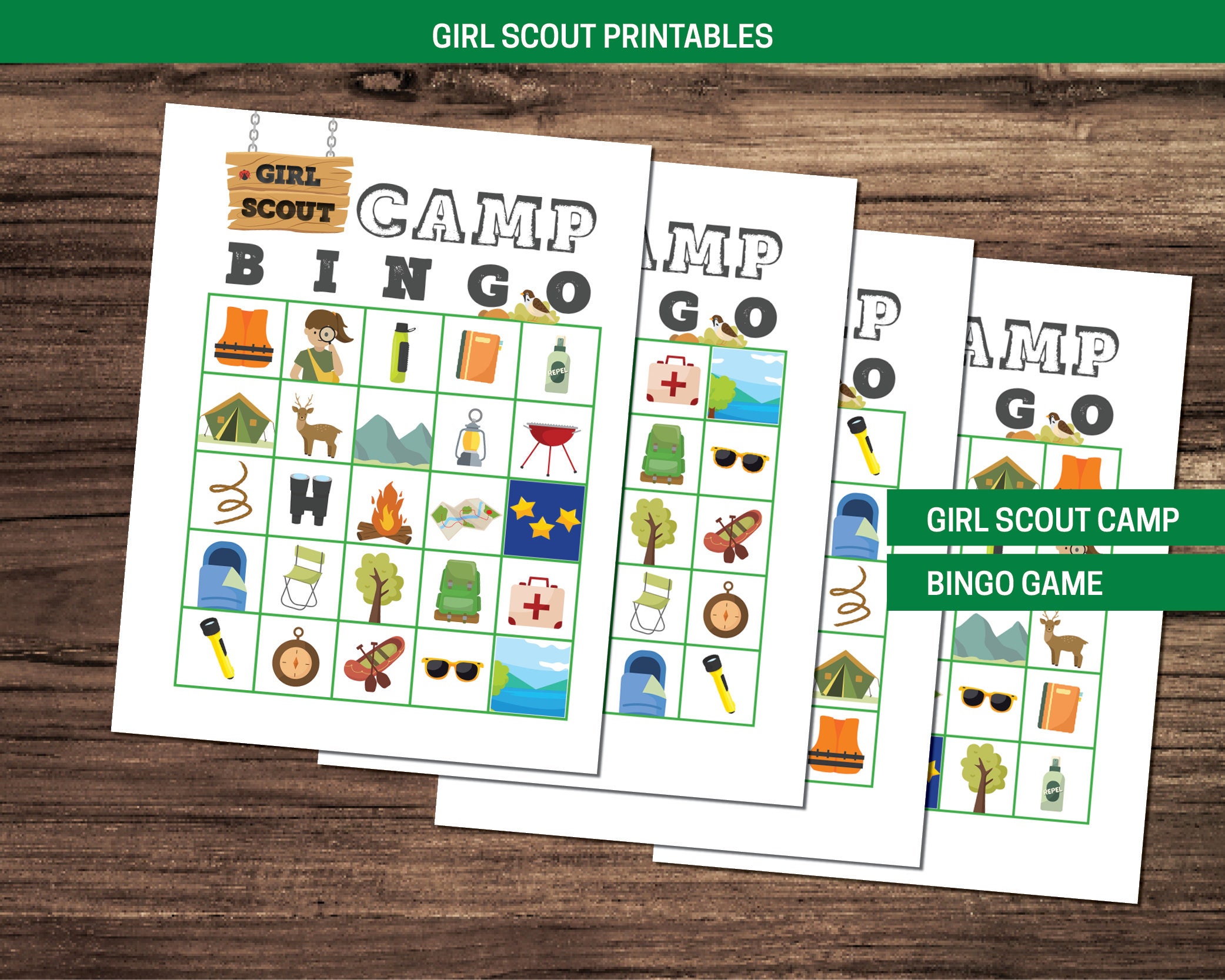 Girl Scout Camp Printable Bingo Game - Etsy