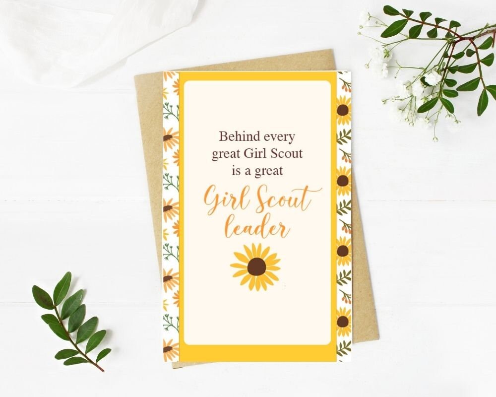 Girl Scout Leader Appreciation Card Thank You Bundle - Etsy