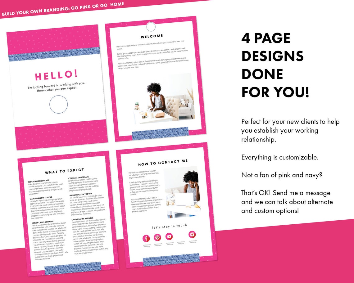 Welcome Kit Template for Canva 4 Page Designs - Etsy