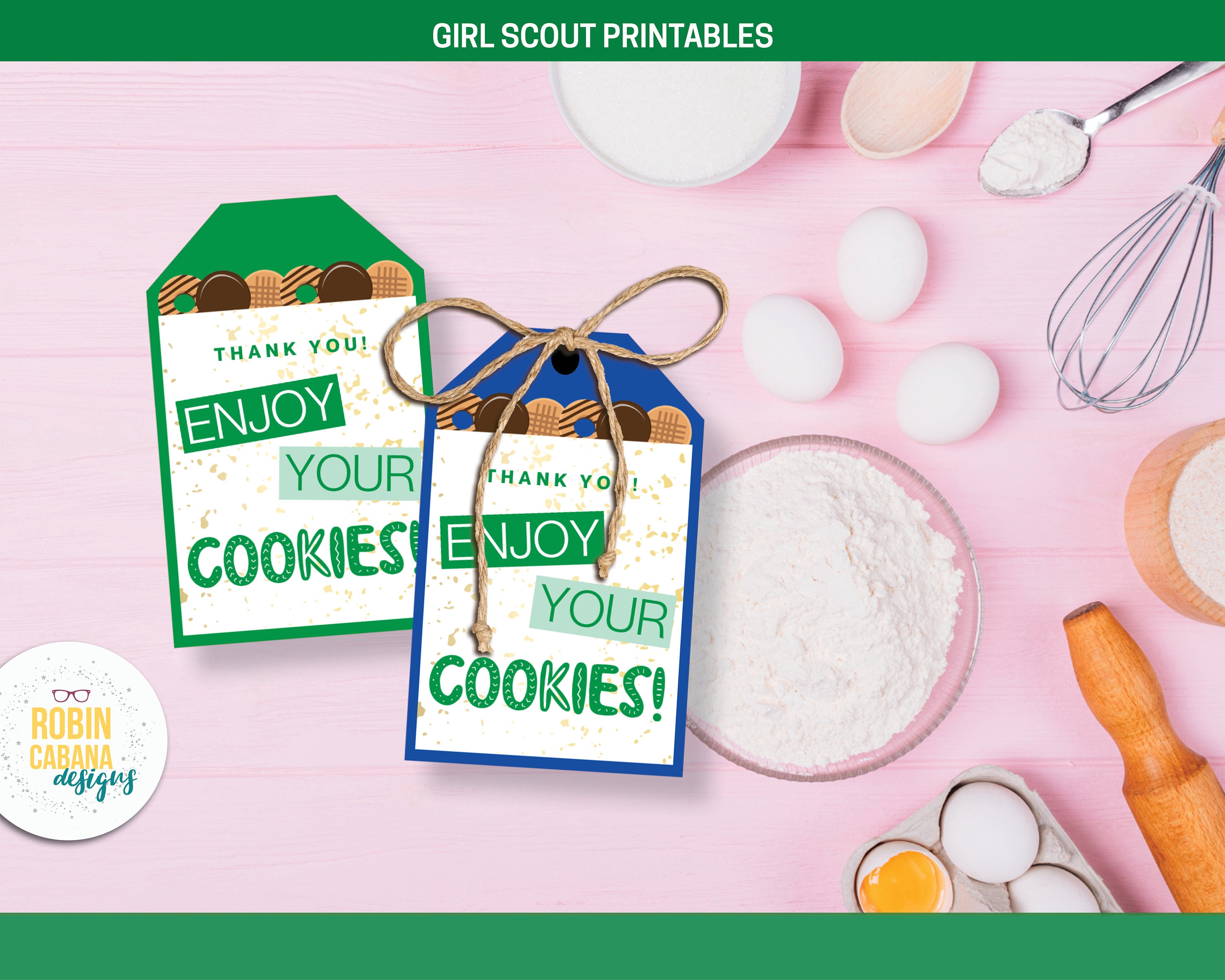 Girl Scout Cookie Thank You Tag Printables - Etsy
