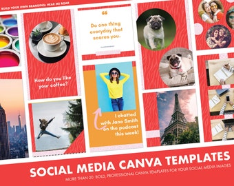 Social Media Template Bundle for Canva | Etsy
