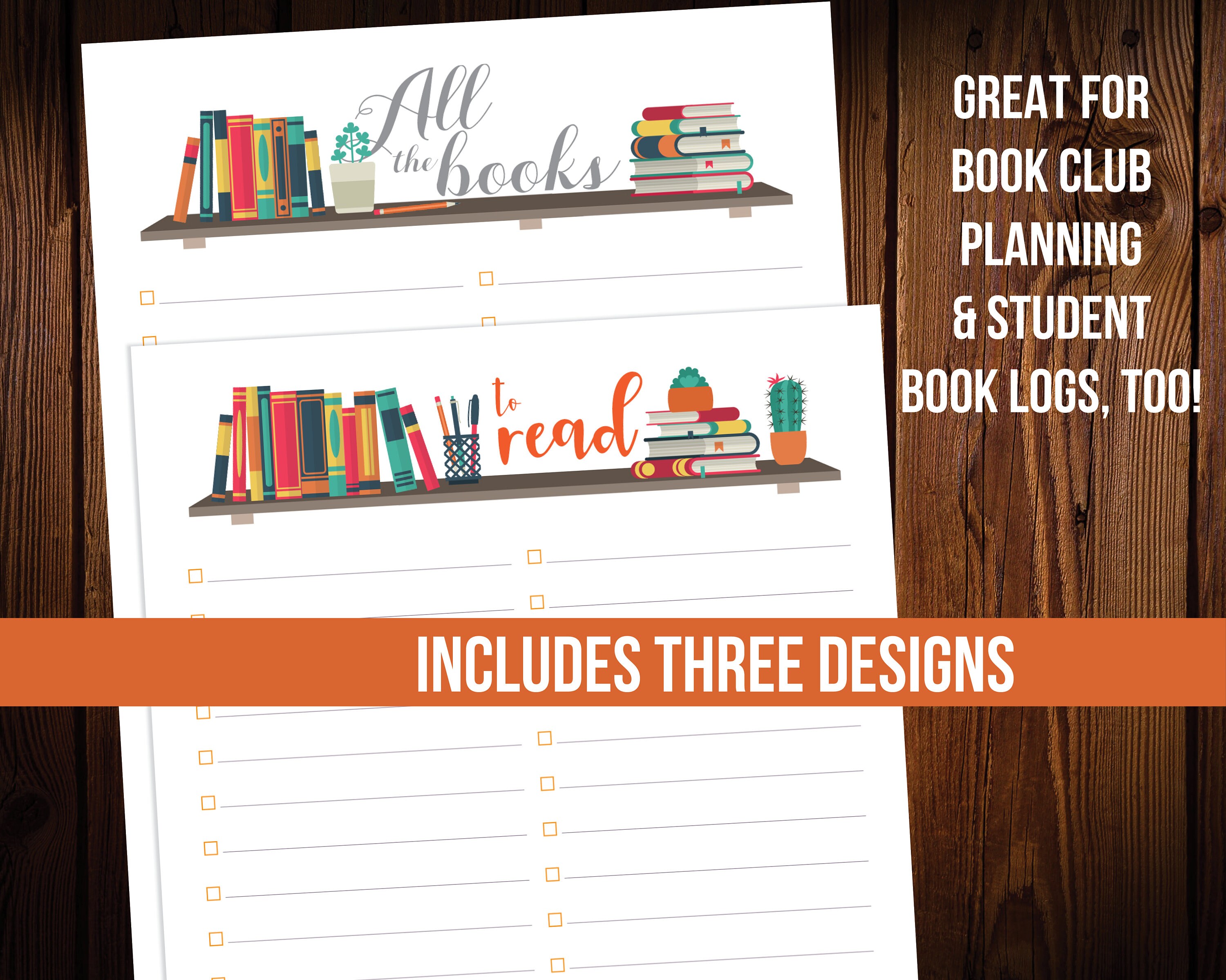 Reading Lists Book Log Printable Planner Pages - Etsy
