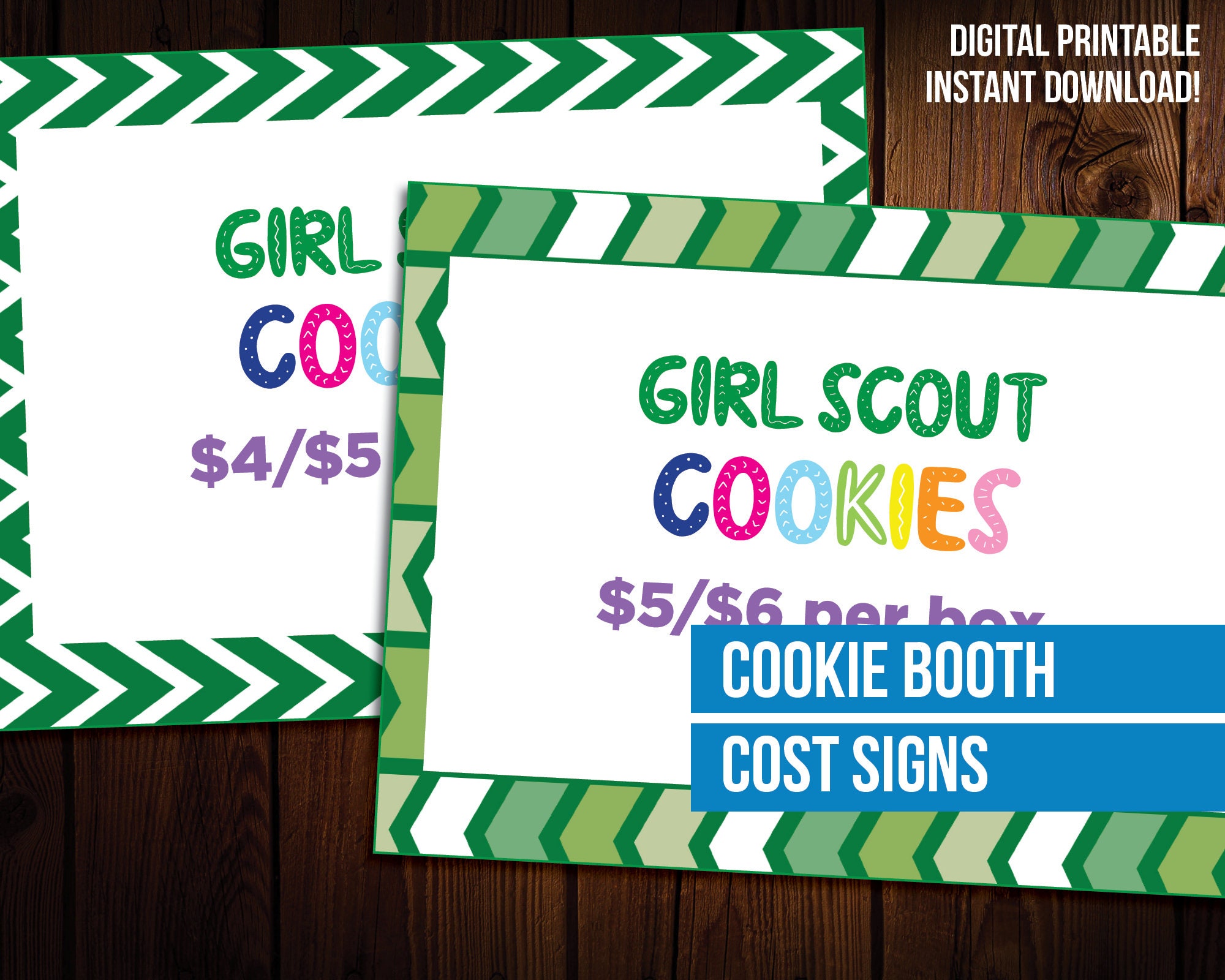 Girl Scout Cookie Booth Price Signs Printable - Etsy