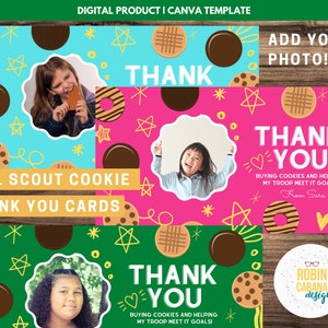 Girl Scout Cookie Thank You Card Receipt Editable Canva - Etsy