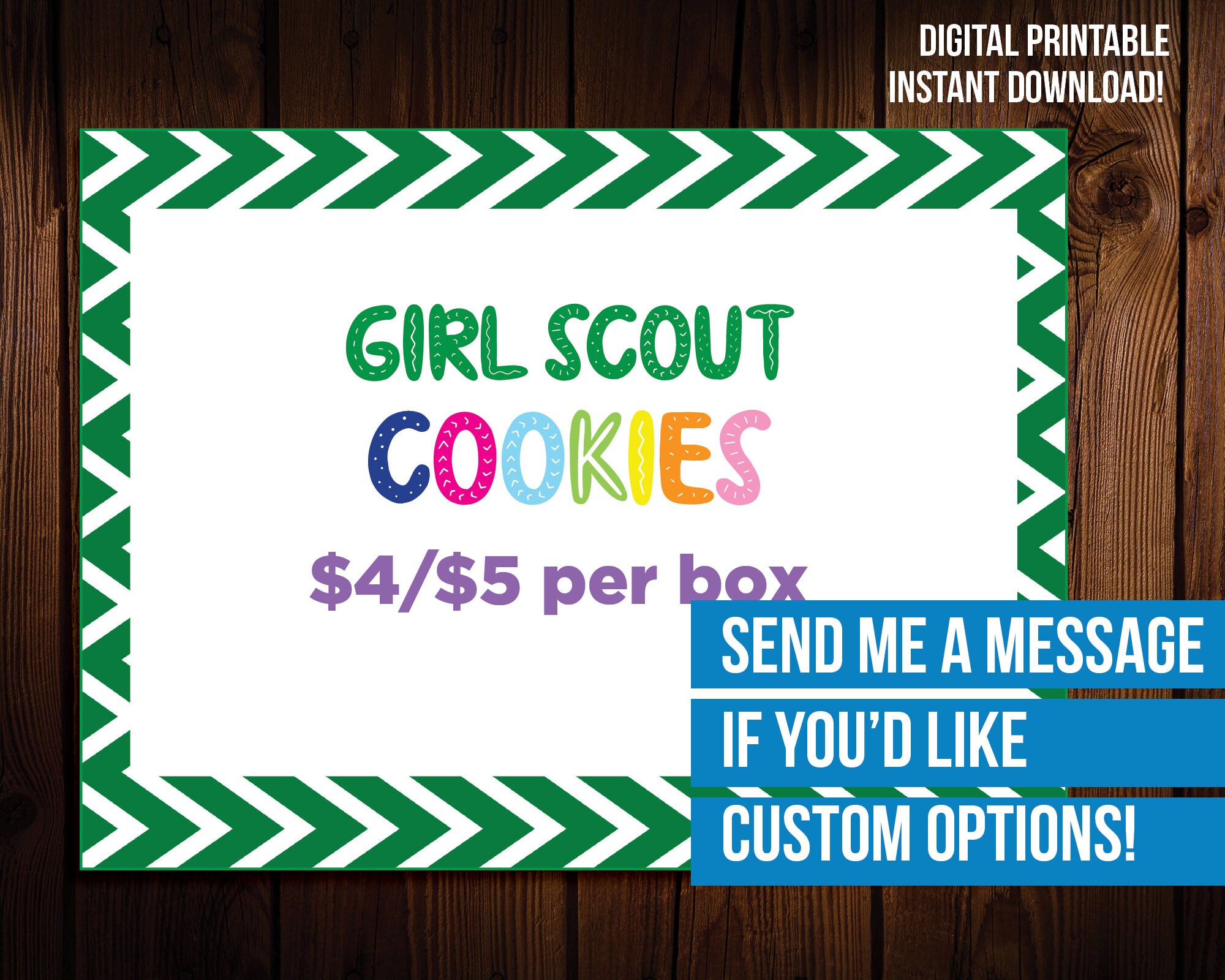 Girl Scout Cookie Booth Price Signs Printable - Etsy