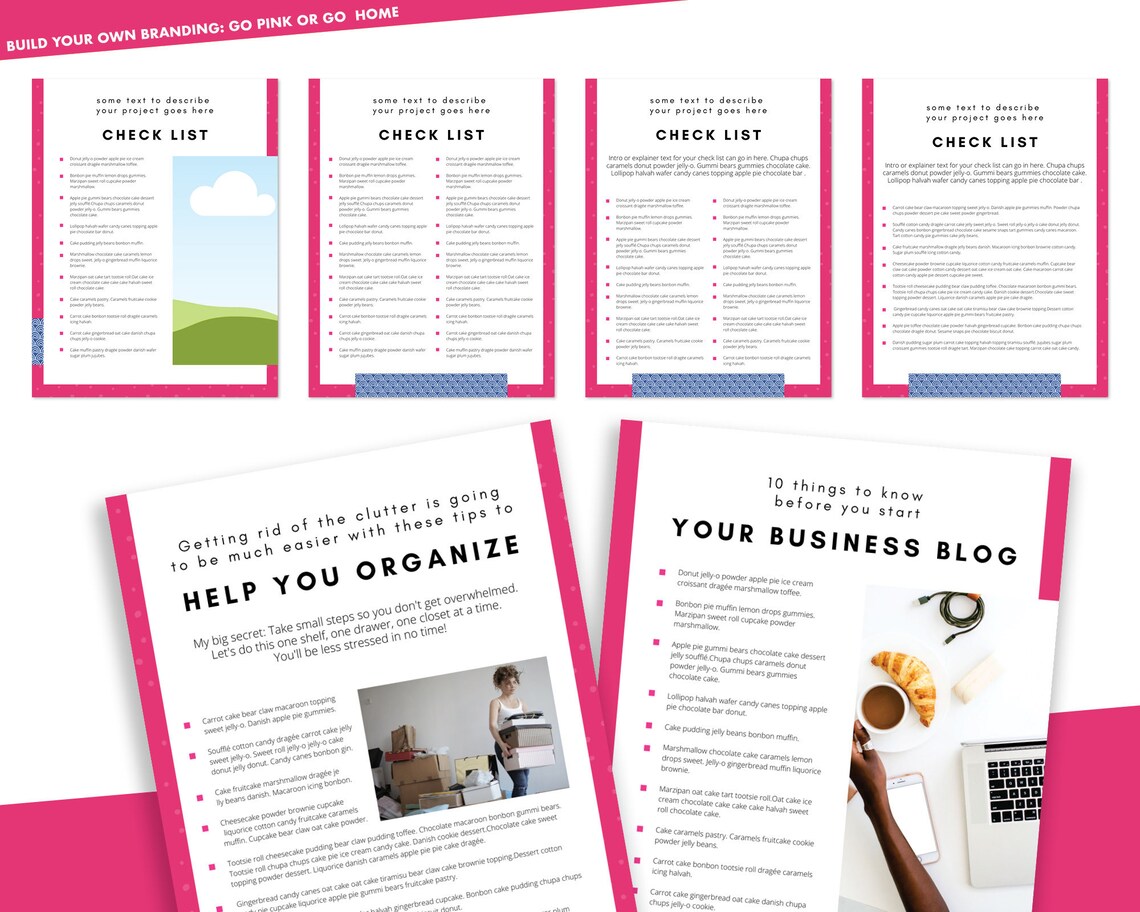 Check List Template for Canva 4 Page Designs - Etsy
