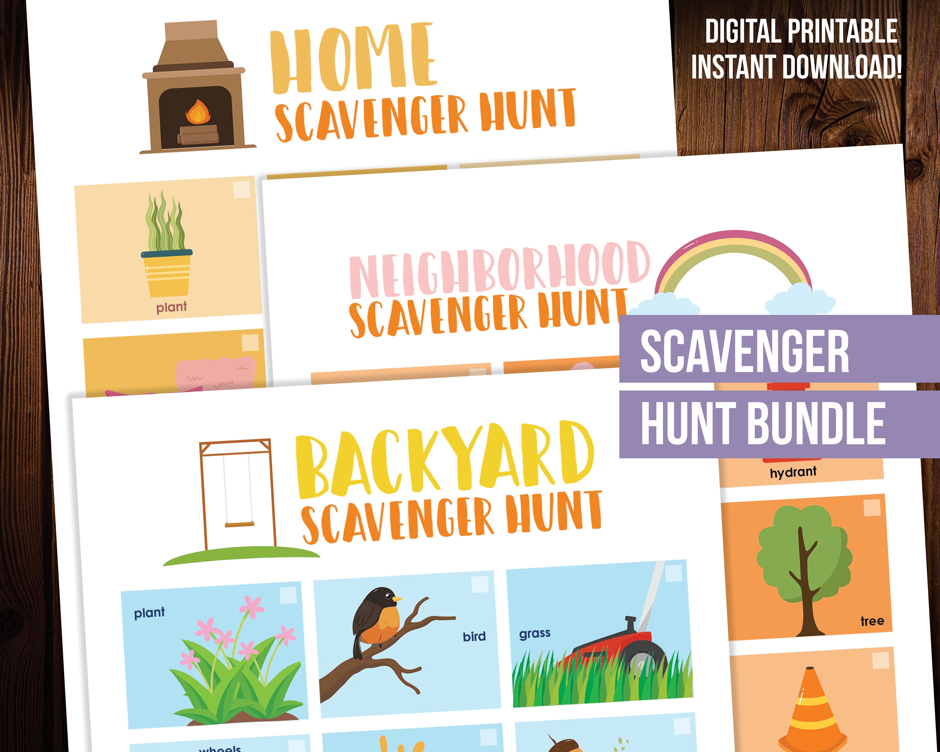 Scavenger Hunt Bundle Explore your Backyard Home and | Etsy