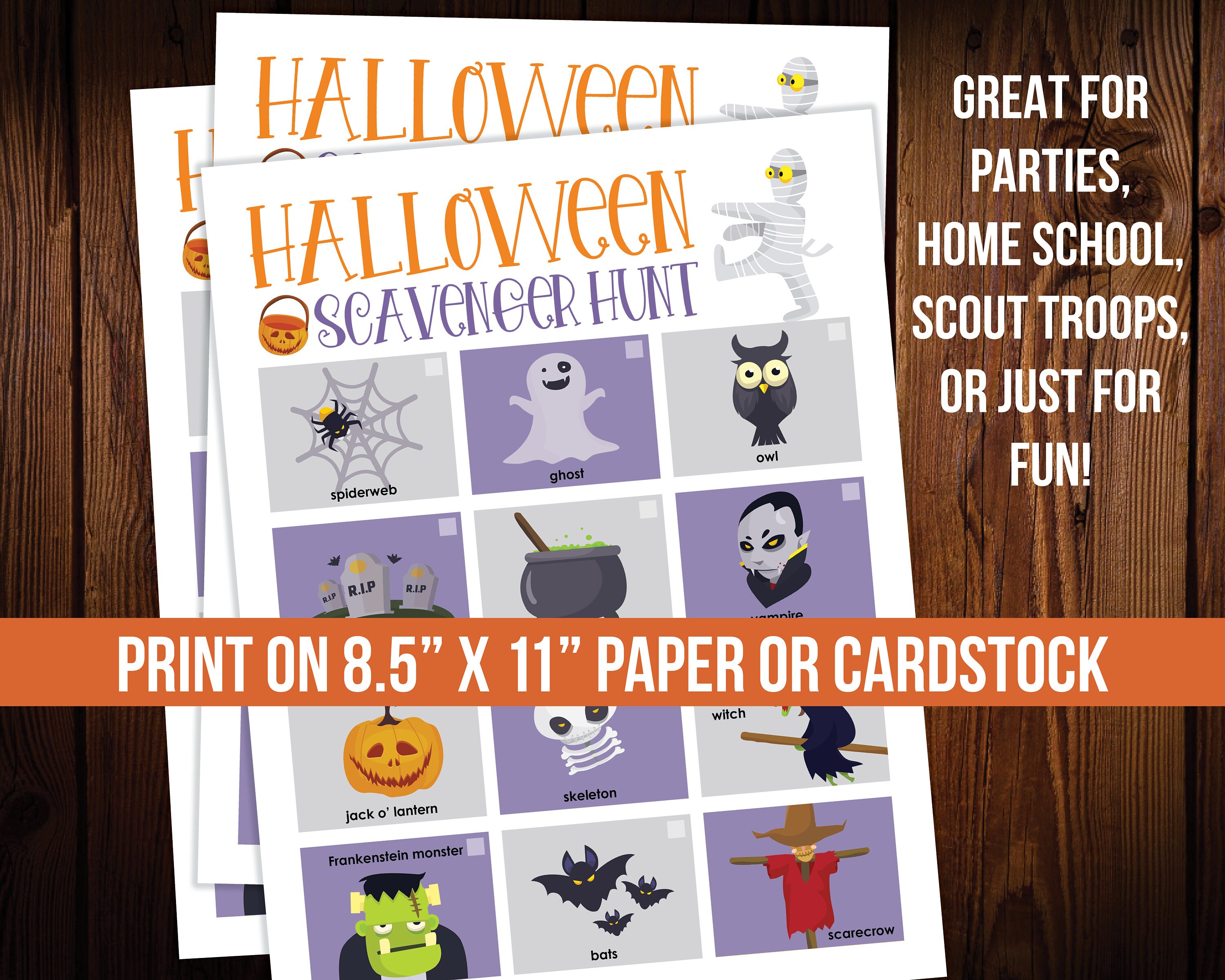 Halloween Scavenger Hunt for Kids Printable Game - Etsy