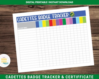 Girl Scout Cadette Badge/award Tracker Instant Download - Updated With ...