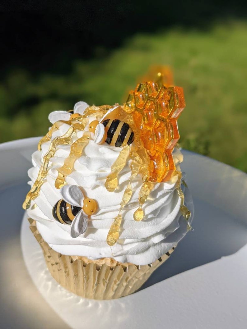 Fake Bumble Bee Cupcake Bee Decor Bee Cupcake Honey Comb Etsy