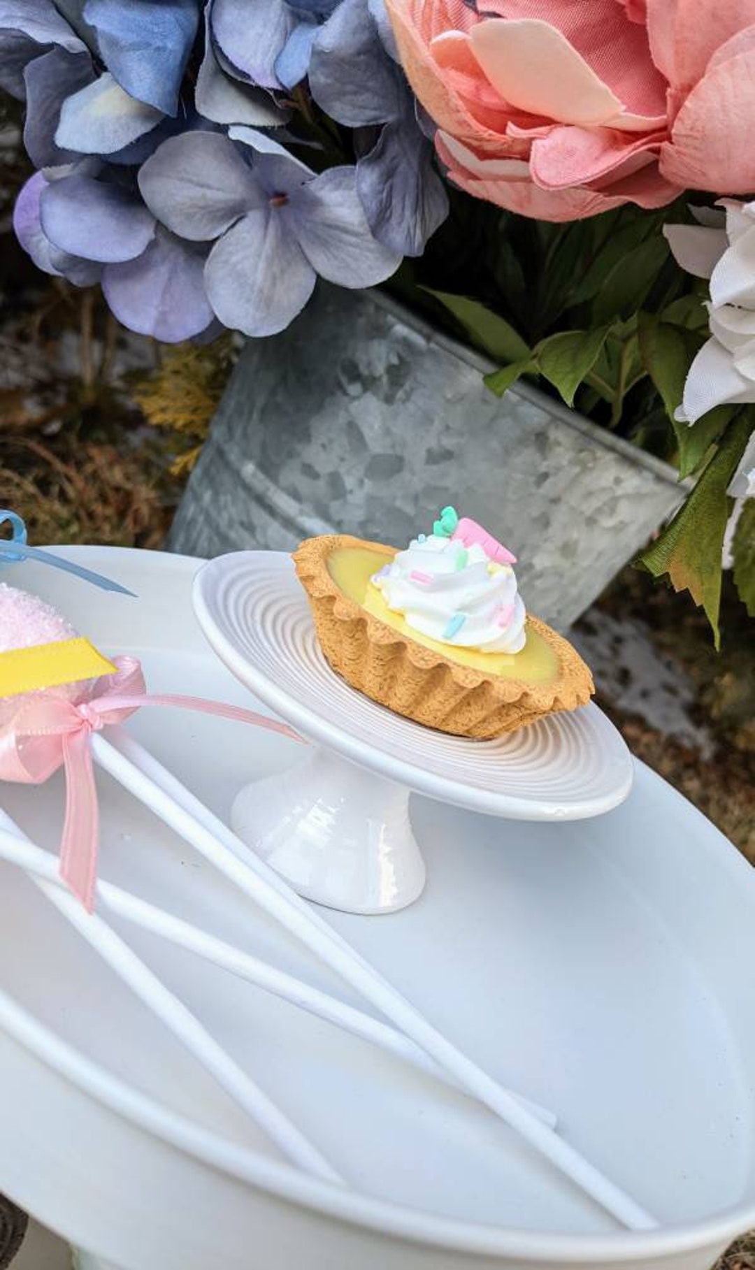 Faux Egg Custard Tart, Fake Pie, Fake Egg Custard Pie, Non-edible Faux ...