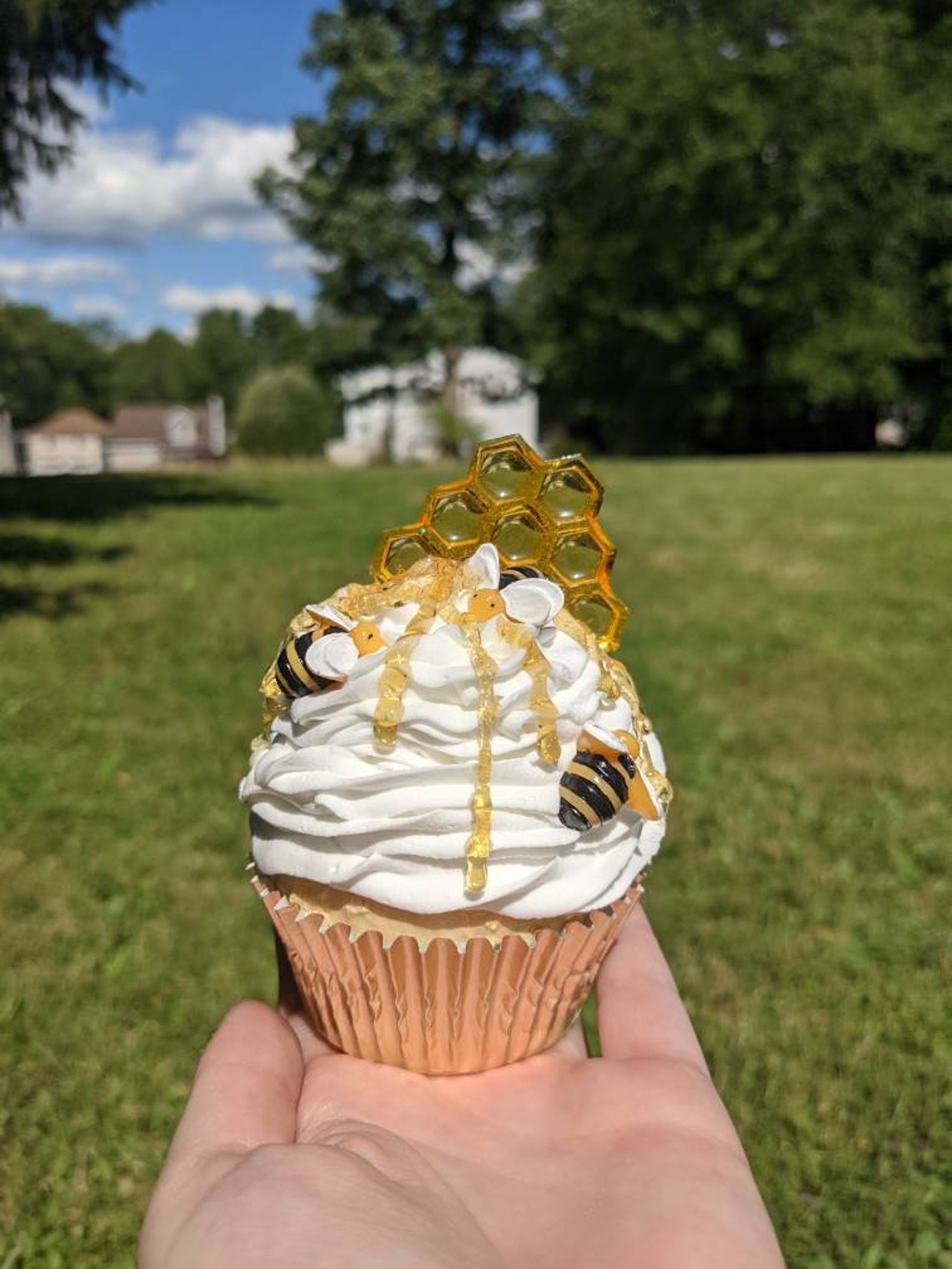 Fake Bumble Bee Cupcake Bee Decor Bee Cupcake Honey Comb | Etsy