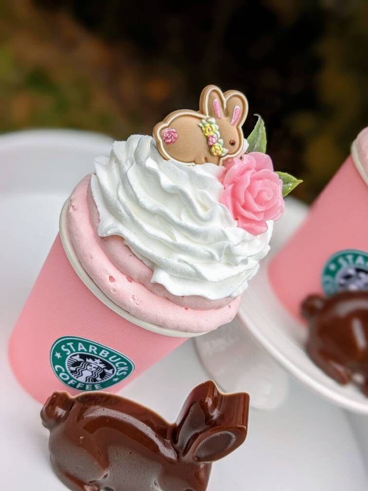 Fake Mini Whipped Cream Coffee Fake Pink Hot Chocolate Easter - Etsy