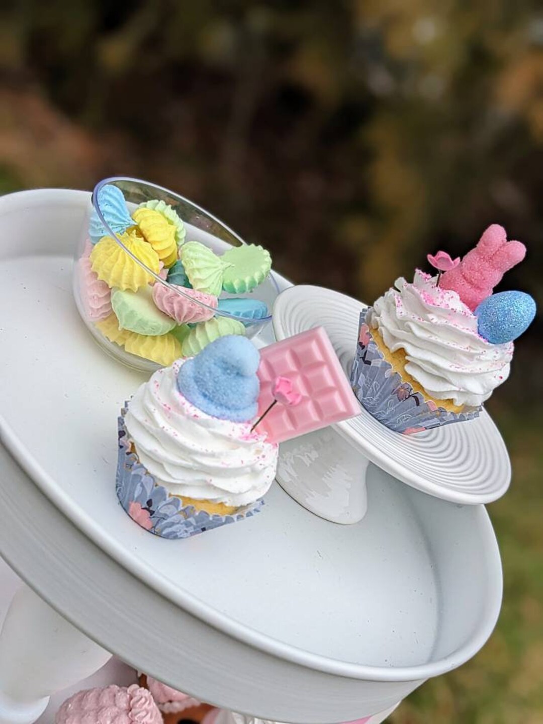 Fake Easter Mini Cupcakes, Fake Bake, Easter Tiered Tray Decor, Faux ...