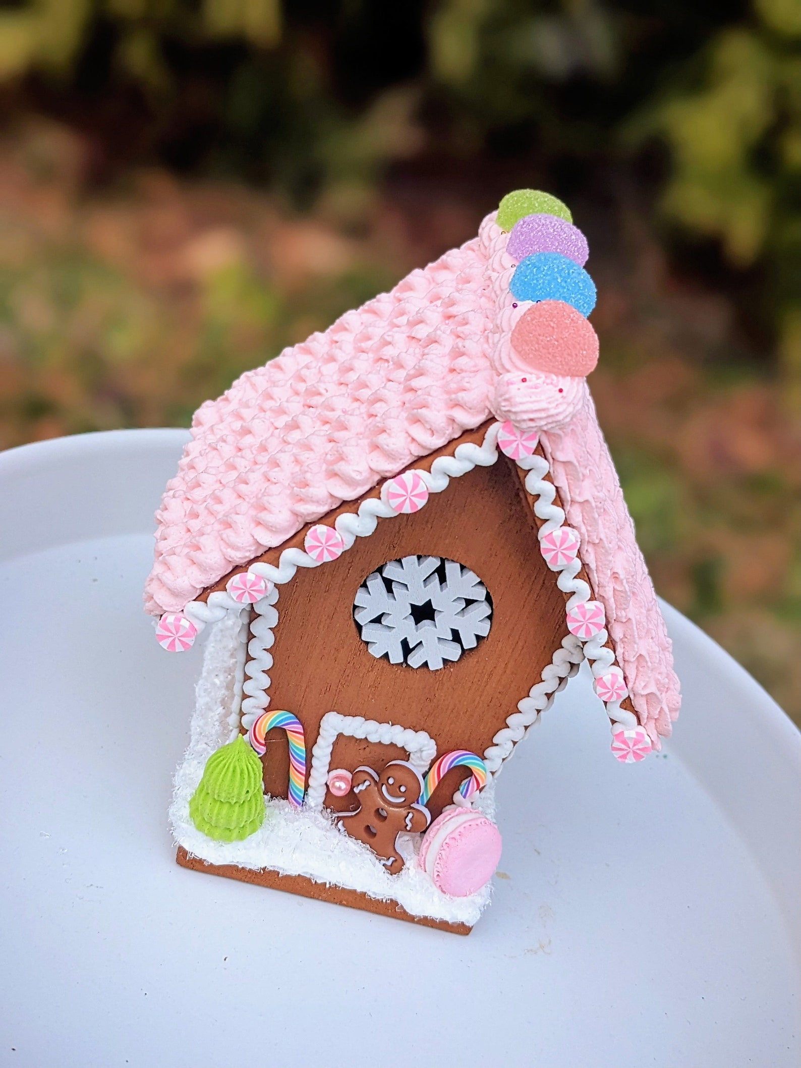 Pink MINI Christmas Gingerbread Cookie House, Gingerbread Decor, Pink ...