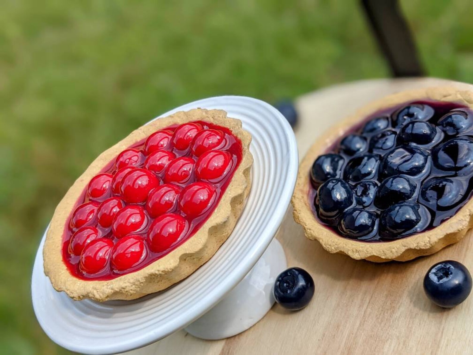 Faux Mini Blueberry Pie, Farmhouse Kitchen Decor, Fake Bake - Etsy