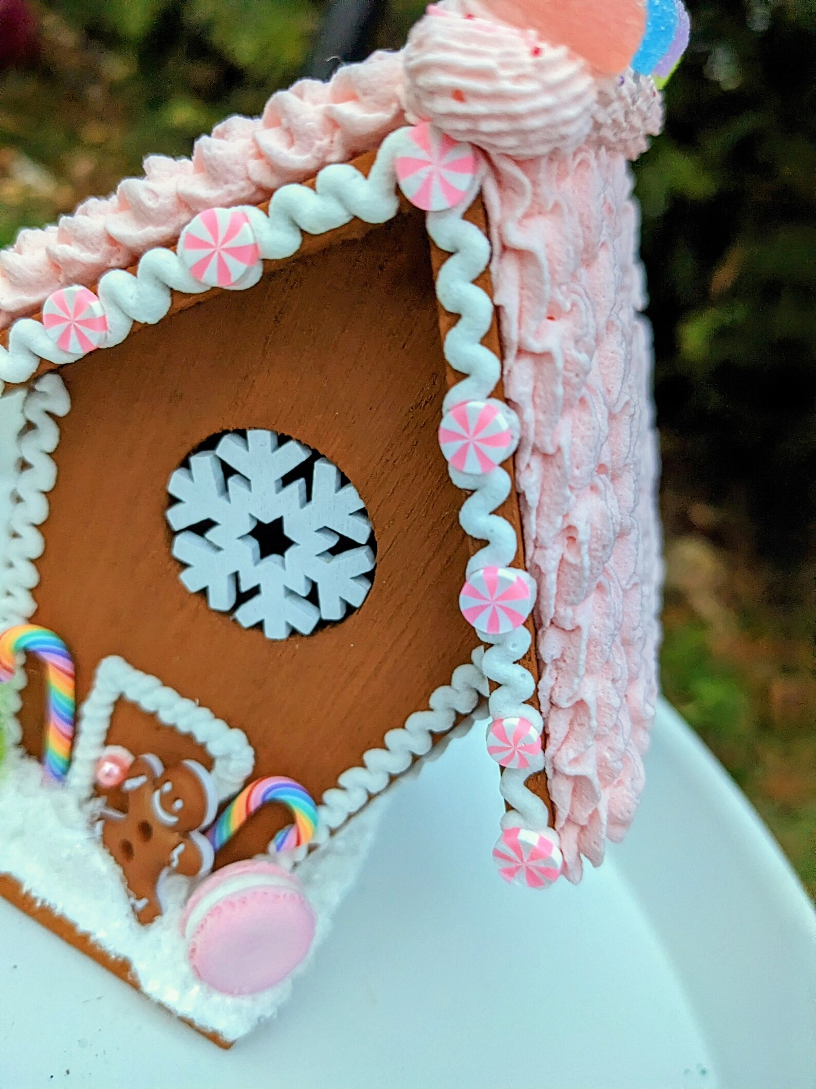 Pink MINI Christmas Gingerbread Cookie House, Gingerbread Decor, Pink ...