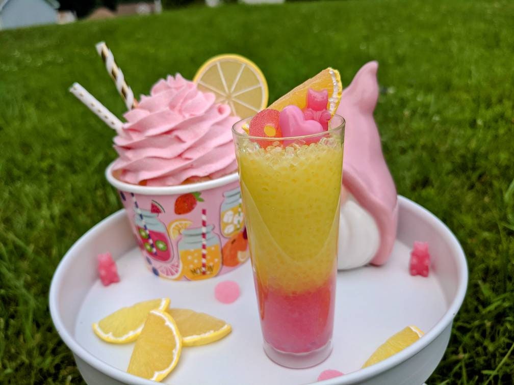 Faux Mini Pink LEMONADE Drink Fake Faux Strawberry Lemonade | Etsy