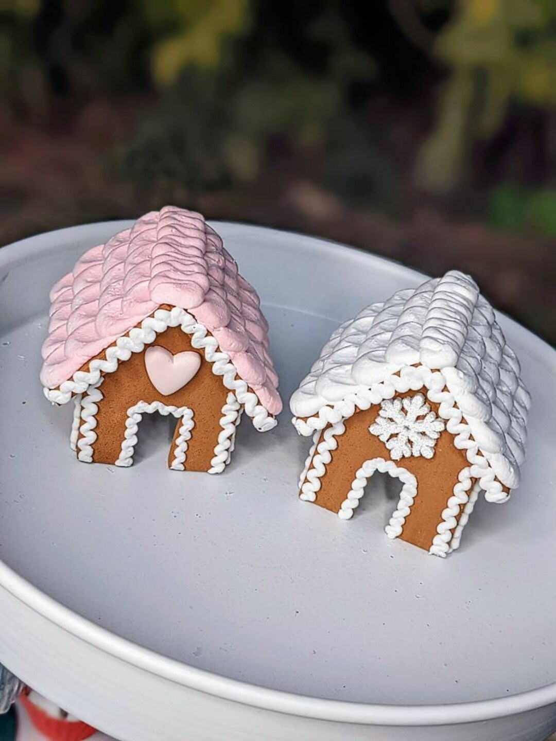 Pink MINI Christmas Gingerbread Cookie House, Gingerbread House Decor ...