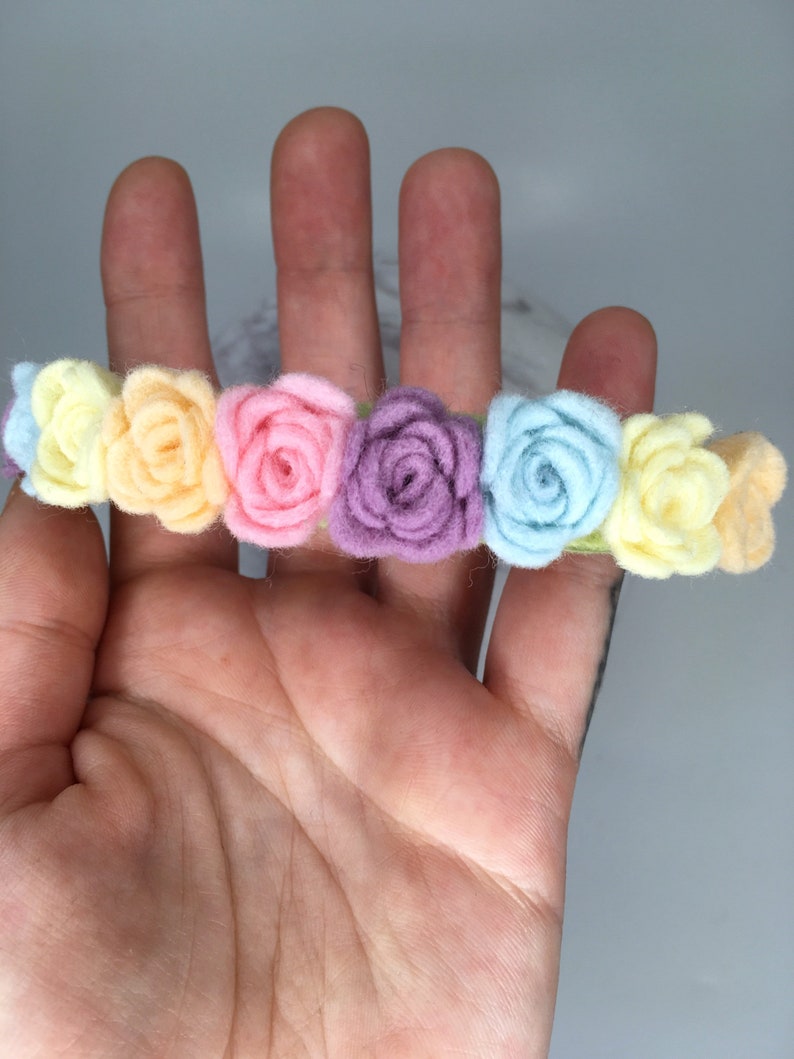 Pastel Rainbow Headband, Rainbow Baby, Felt Flower Headband, Baby Girl ...