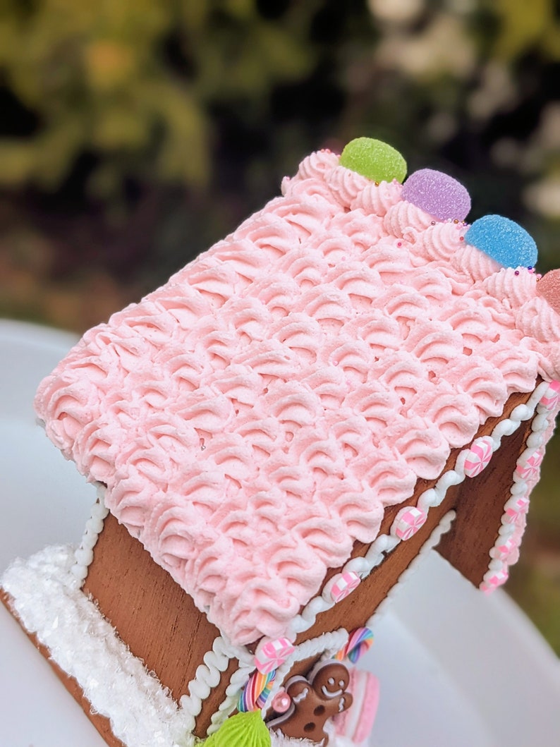 Pink MINI Christmas Gingerbread Cookie House, Gingerbread Decor, Pink ...