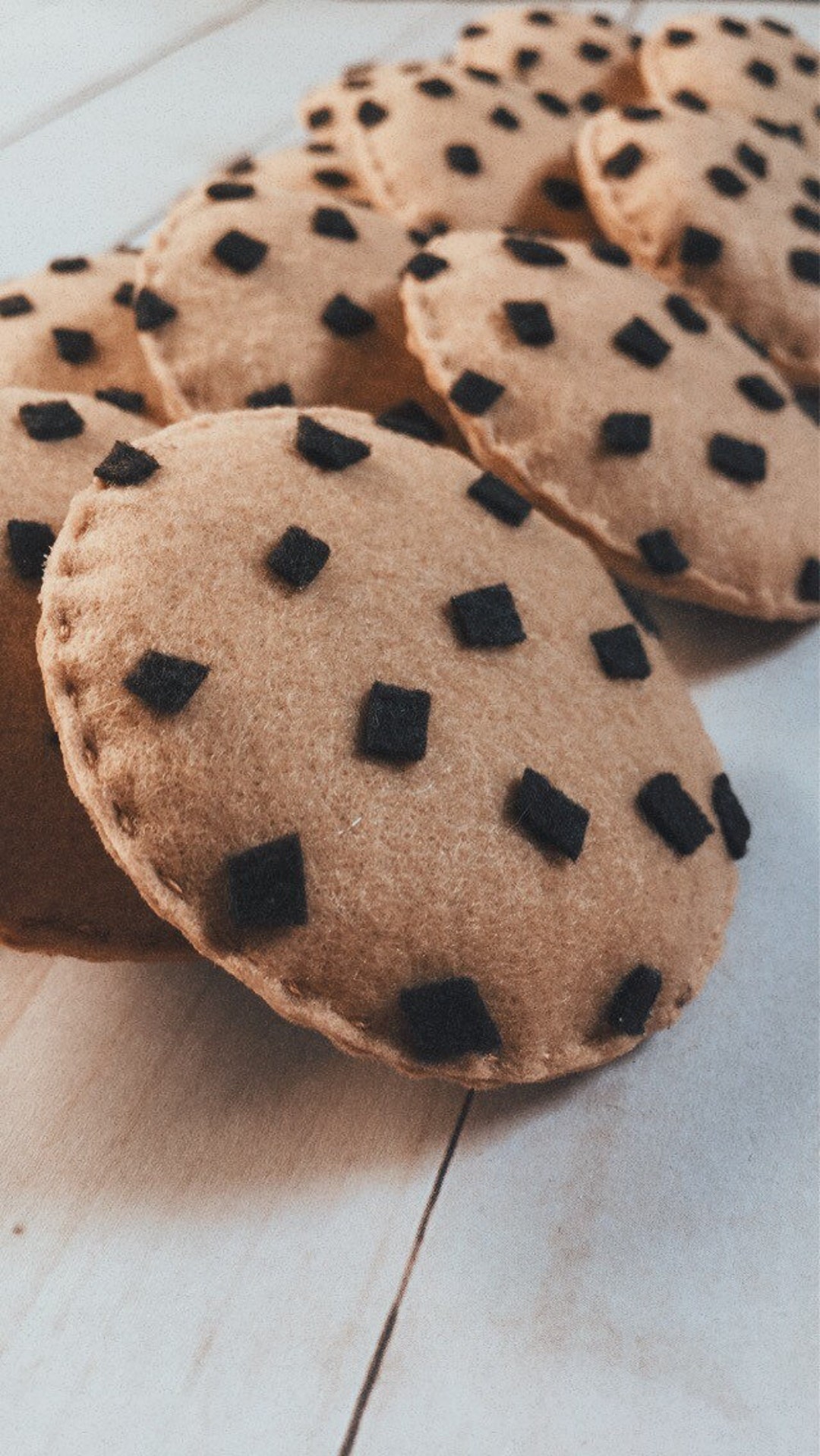 Handmade Felt Chocolate Chip Cookies, Play Kitchen Food - Etsy