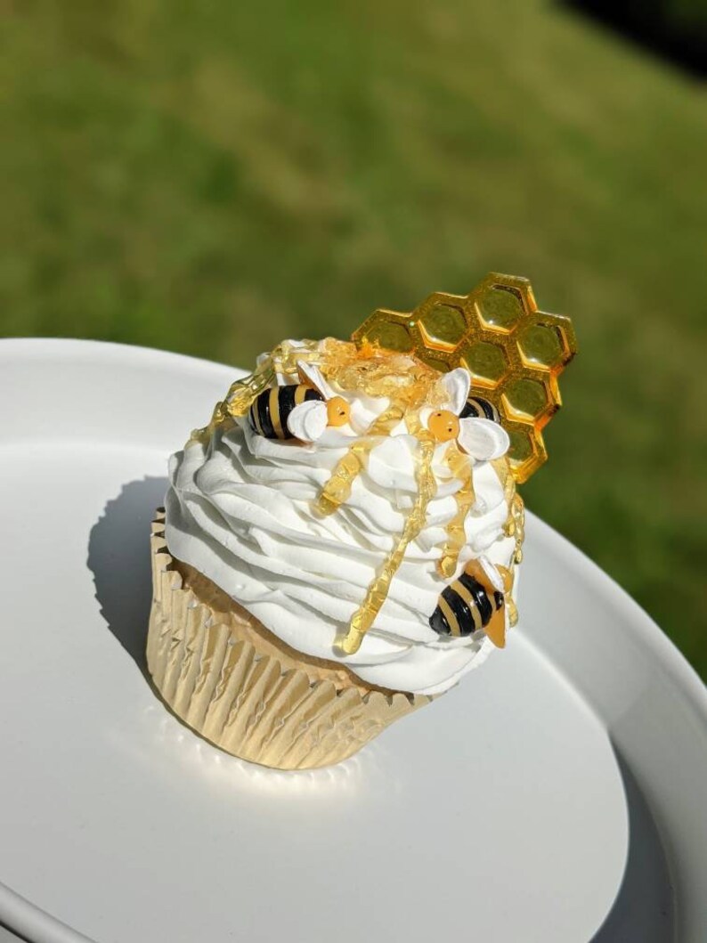 Fake Bumble Bee Cupcake Bee Decor Bee Cupcake Honey Comb Etsy