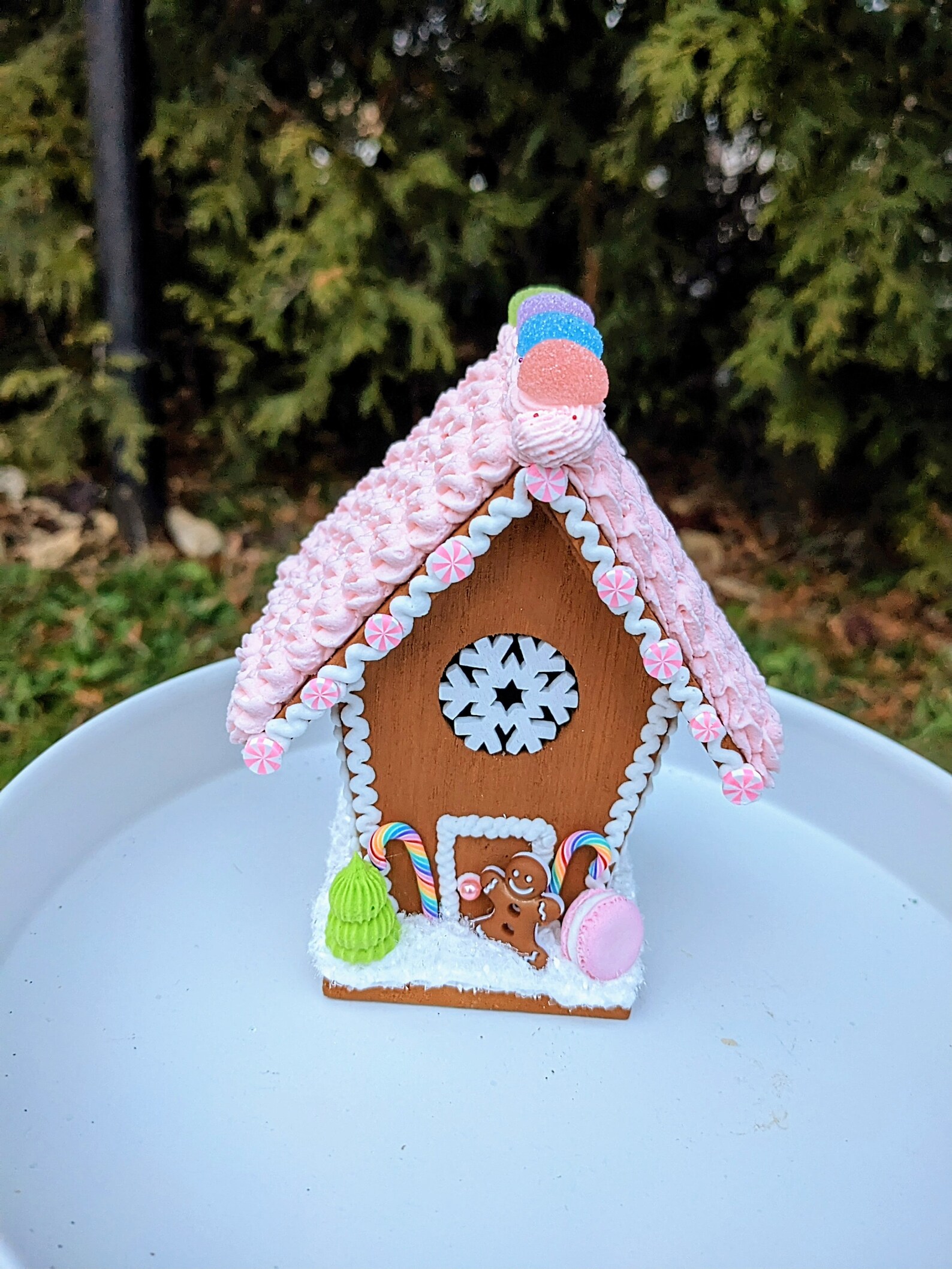 Pink MINI Christmas Gingerbread Cookie House, Gingerbread Decor, Pink ...