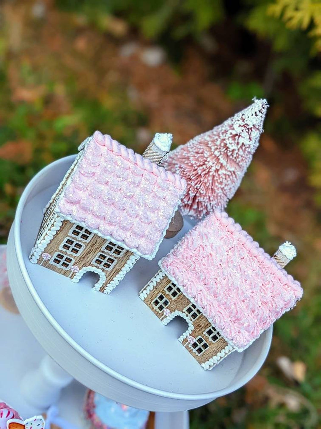 Pink MINI Christmas Gingerbread House, Gingerbread House Decor, Pink ...