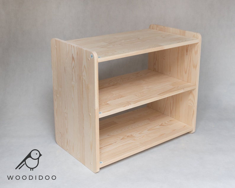 Pine Wood Montessori Toy Shelf - Low Open Kids Bookshelf - Etsy