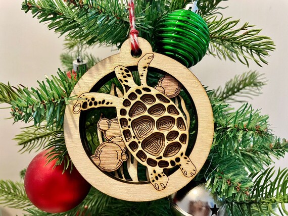 Layered Sea Turtle Ornament Laser Cut File for Glowforge PDF - Etsy