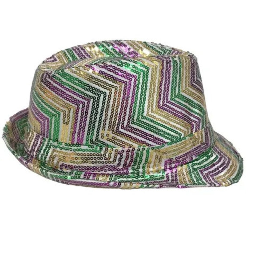 Mardi Gras Hat Mardi Gras Sequin Fedora Sequin Hat Mardi Gras Fedora ...