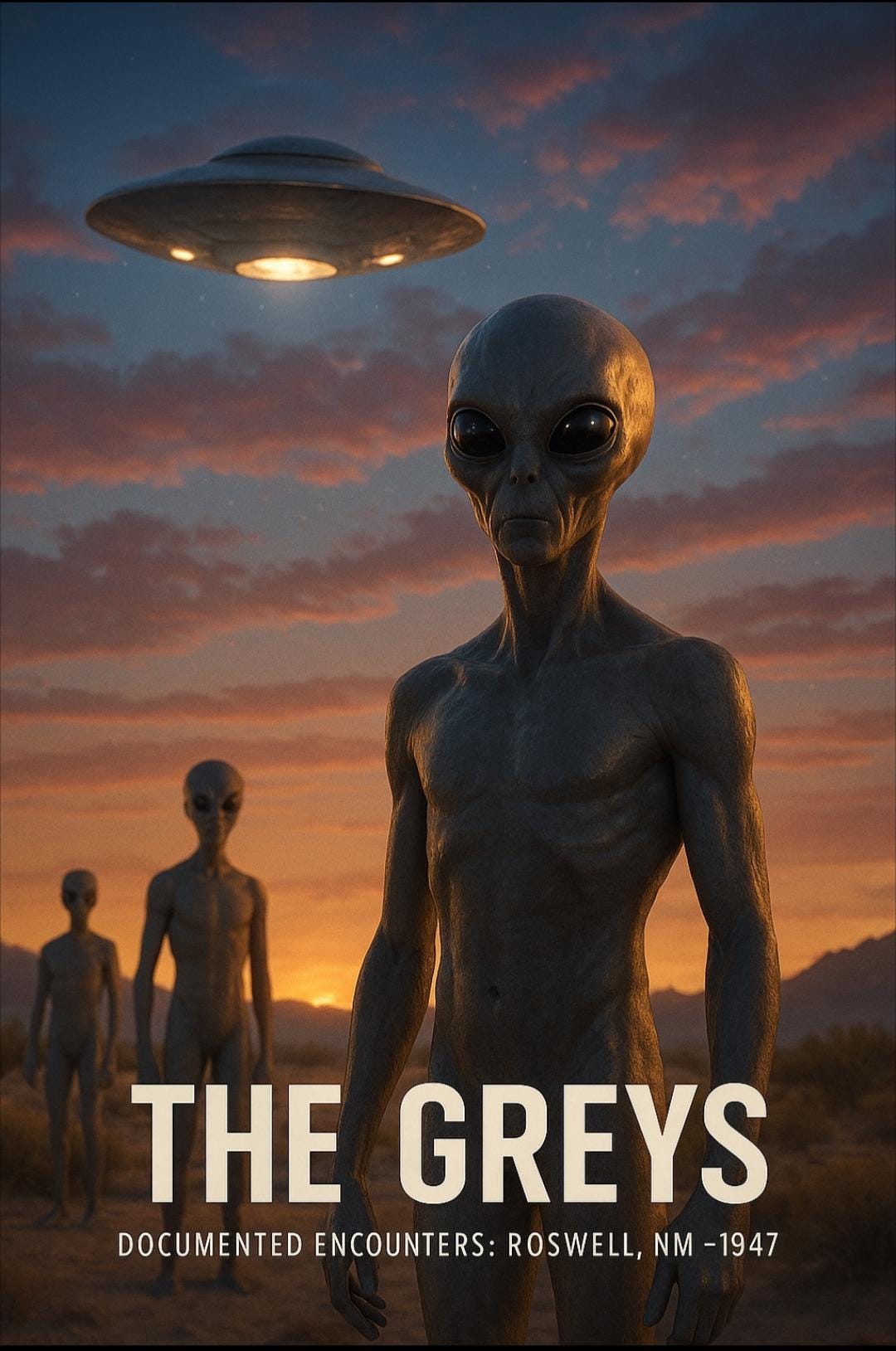 Roswell UFO Print: the Greys - Sci-fi Alien Art - Etsy