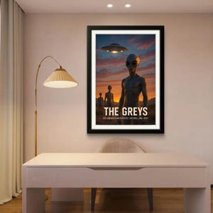 Roswell UFO Print: the Greys - Sci-fi Alien Art - Etsy