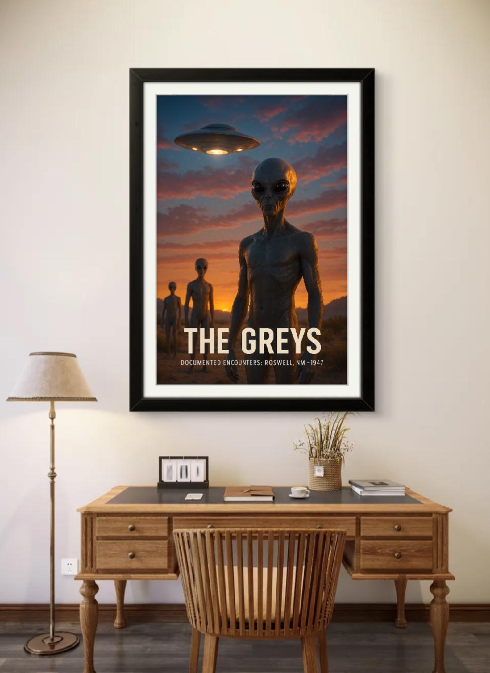 Roswell UFO Print: the Greys - Sci-fi Alien Art - Etsy