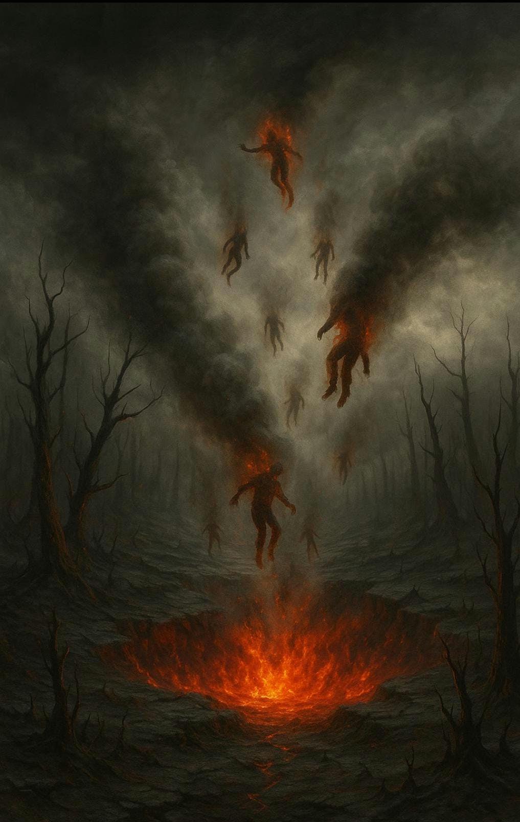 Dark Fantasy Art Print: Fallen Souls, Infernal Abyss - Etsy