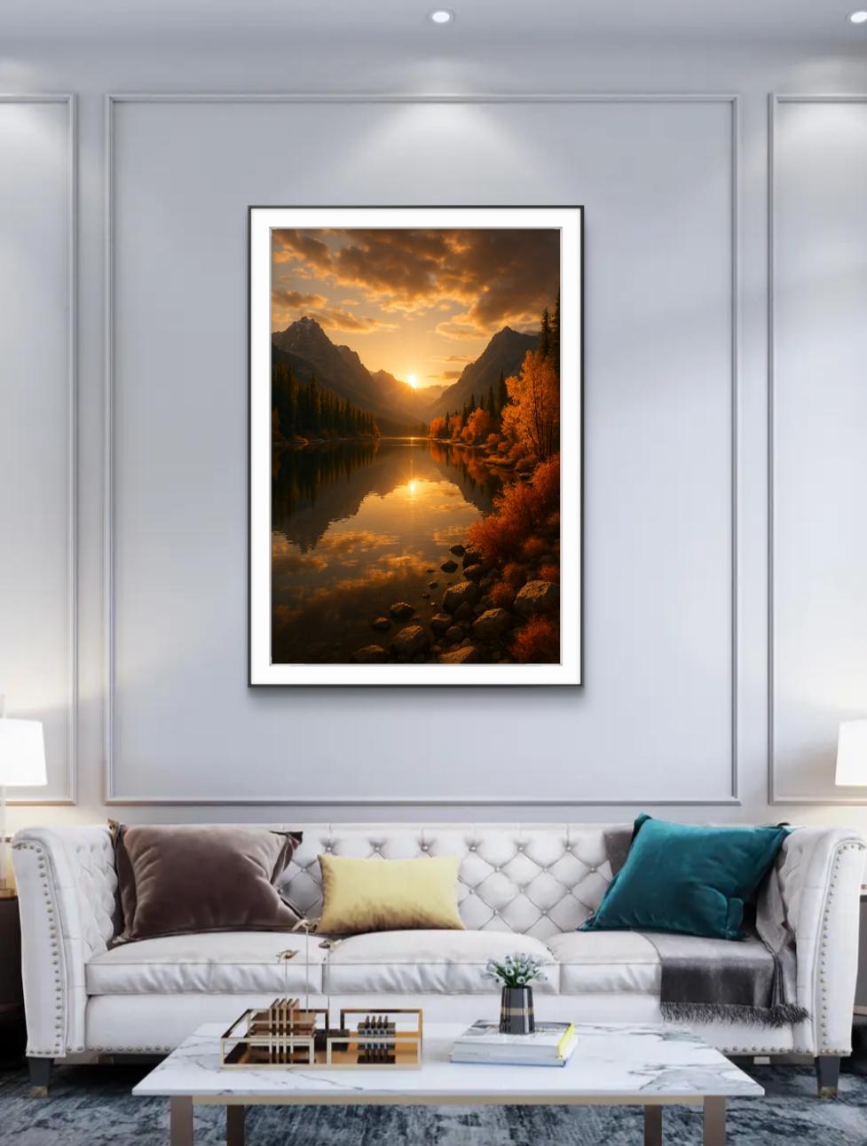 Sunset Mountain Landscape Poster: Majestic Wilderness Art Print - Etsy