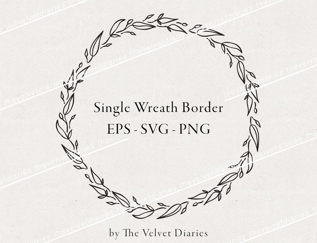 Botanical Border Wreath Monogram Leaves Hand Drawn Vector Svg Eps Png ...