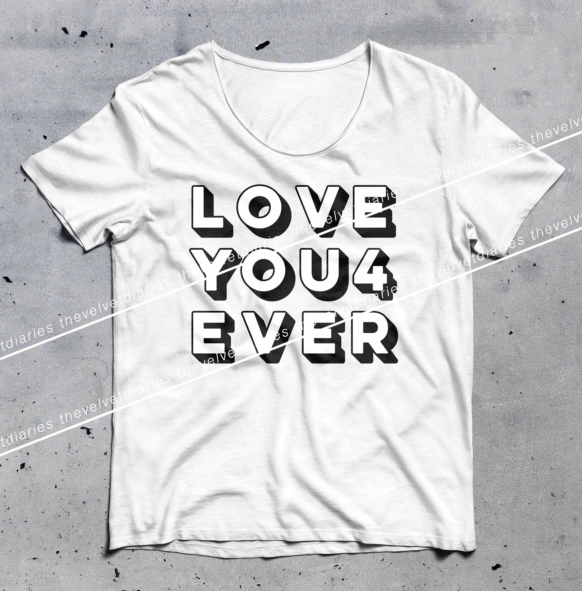 Love You 4 Ever Text Phrase Art Valentines Vector Svg Eps Png | Etsy