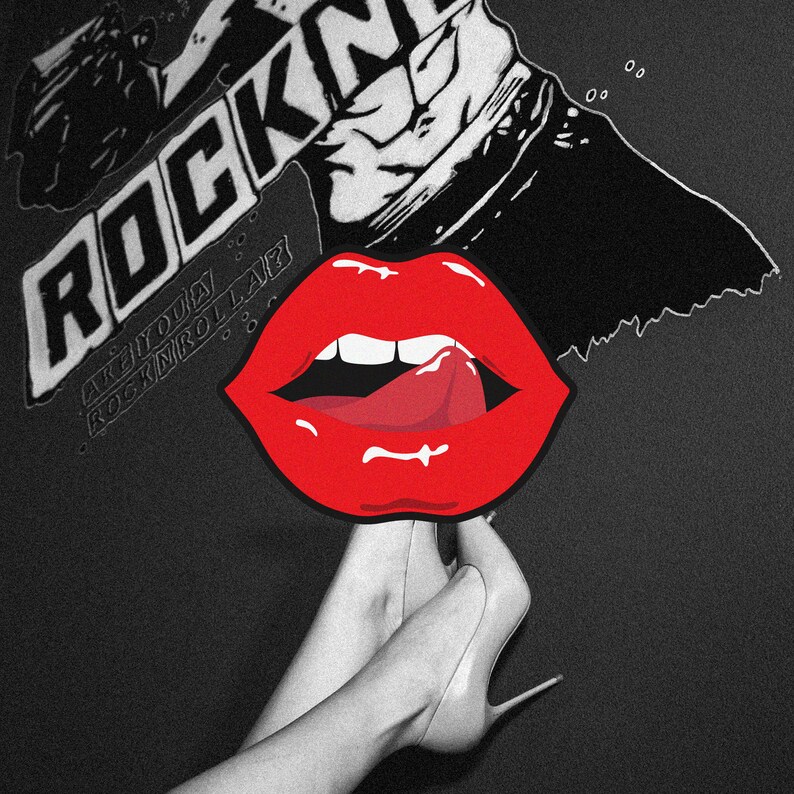 Red Lips Rock and Roll Vector svg eps png jpg clip art | Etsy