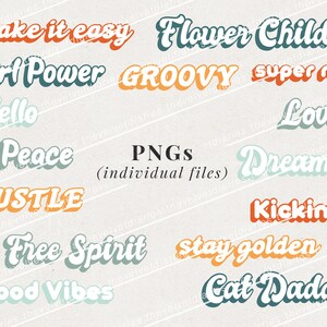 Retro 70s Words Phrases Groovy Peace Love Vector Svg Eps Png Cricut ...