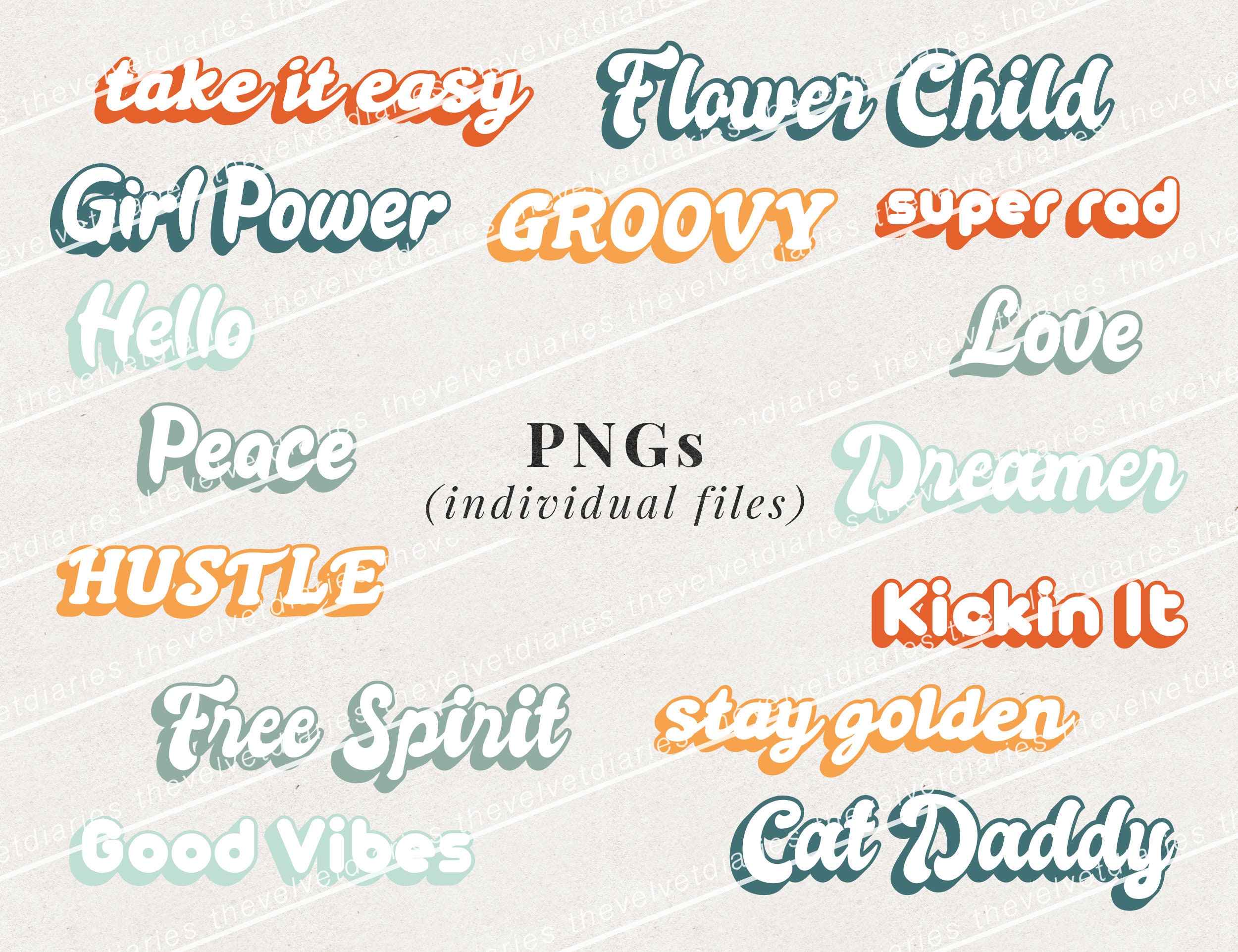 Retro 70s Words Phrases Groovy Peace Love Vector Svg Eps Png Cricut ...